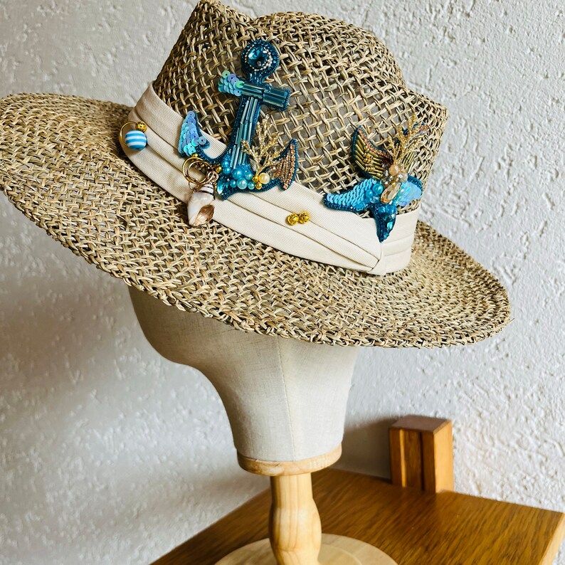 Summer Natural Rattan Hats Wide Brim Sun Straw Beach Hats Boater 8cm ...