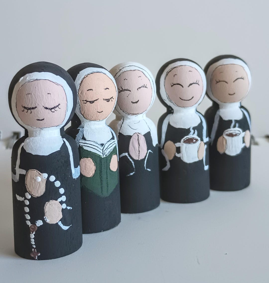 Nun Doll Benedictine Wooden Peg Doll Catholic Saint Toy Catholic Kid ...