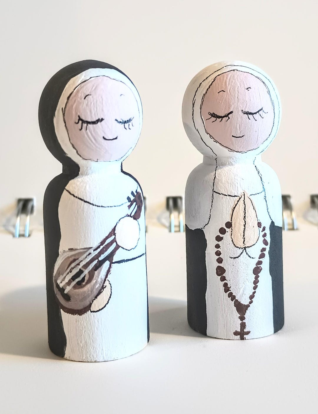 Nun Doll Dominican Wooden Peg Doll Catholic Saint Toy Nun Art Catholic ...