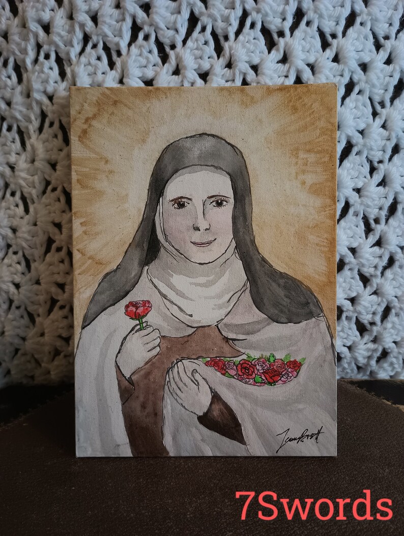 St. Therese of the Child Jesus Original Canvas Panel Painting St ...
