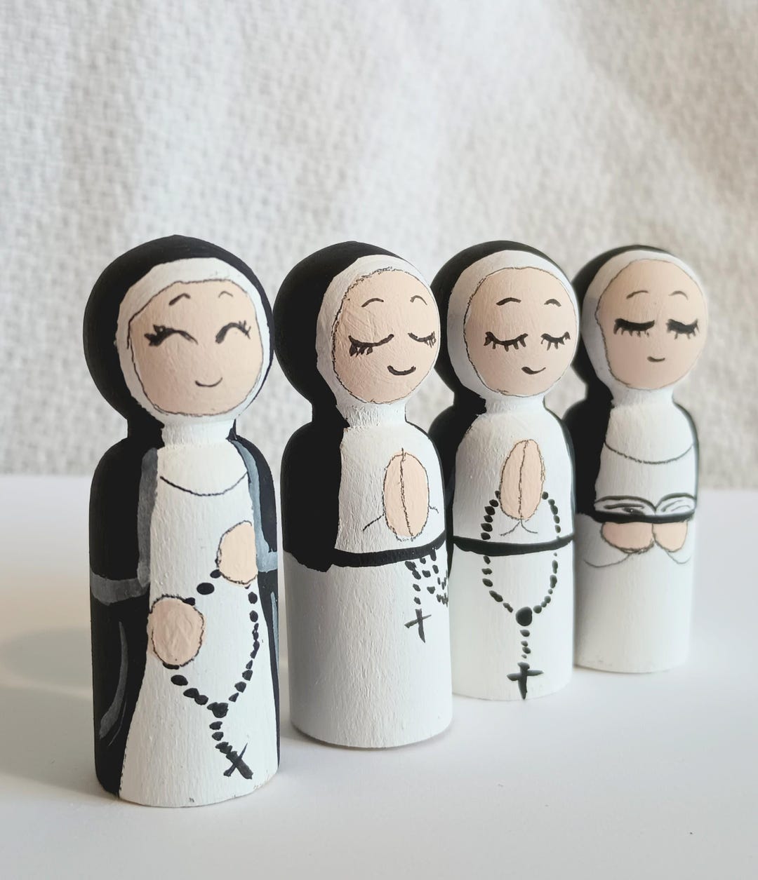 Nun Doll Dominican Wooden Peg Doll Catholic Saint Toy Nun Art Catholic ...
