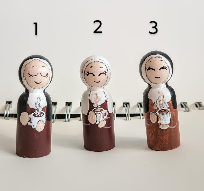 Nun Doll Carmelite Wooden Peg Doll Catholic Saint Toy Nun Art Catholic ...
