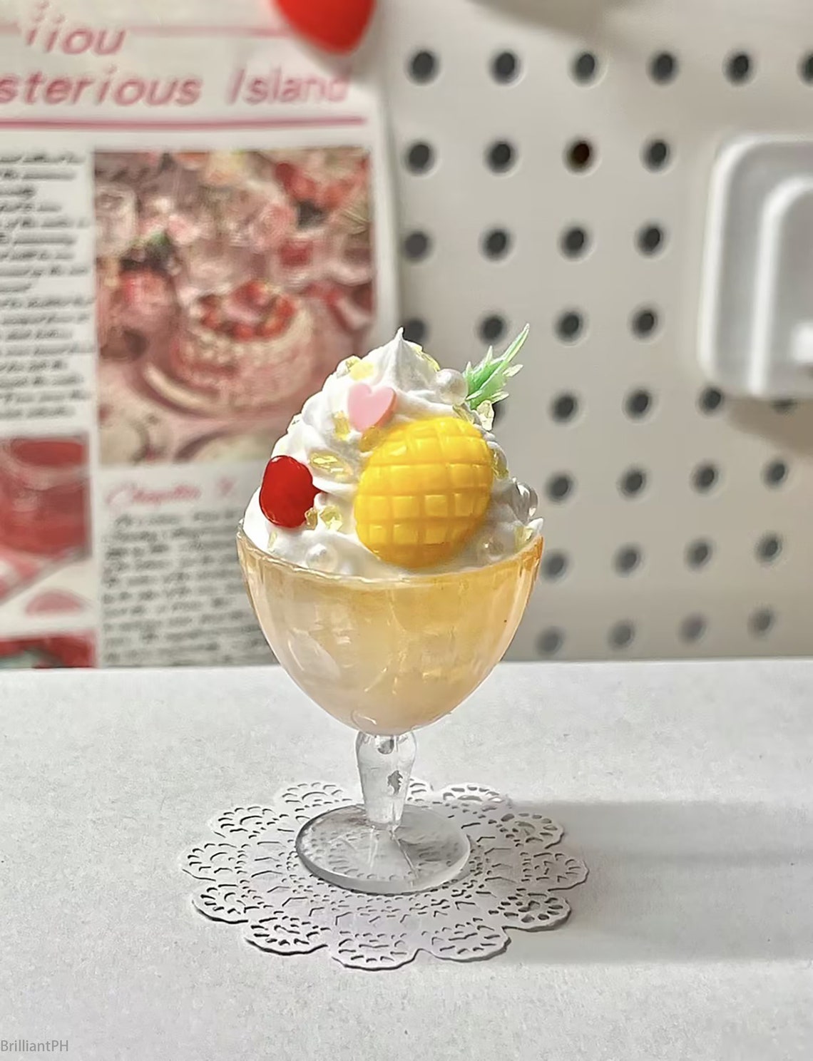 Miniature Pineapple Ice Cream Drink,clay Drink,miniature Dessert,1:12 ...