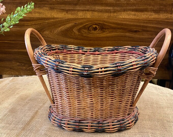 Sturdy Vintage Oval Basket With Large Handles Farmhouse Cottage Core - Etsy