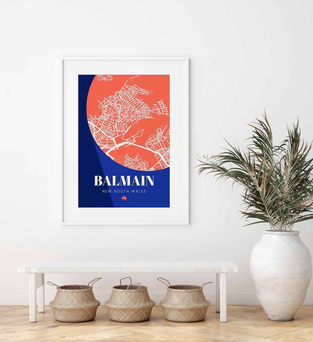 Custom Map Artwork - Mid-century Style 2 - ANY AUSTRALIAN SUBURB - Etsy