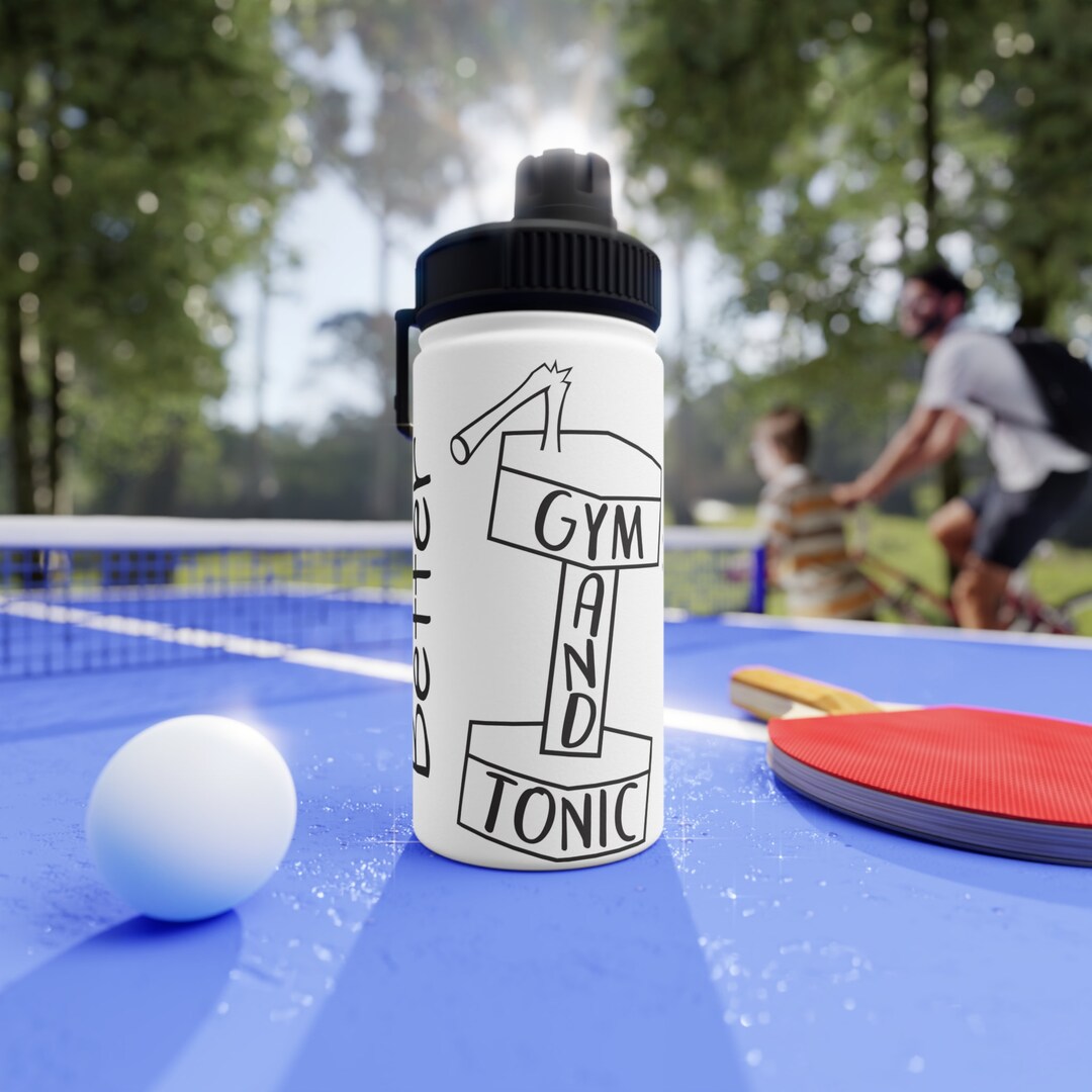 Gym and Tonic Stainless Steel Water Bottle, Sports Lid - Etsy
