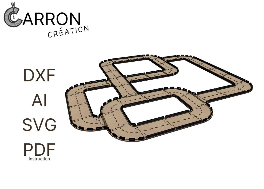 Downloadable Plan Modular Car Circuit for Children DIY Laser Cutting ...
