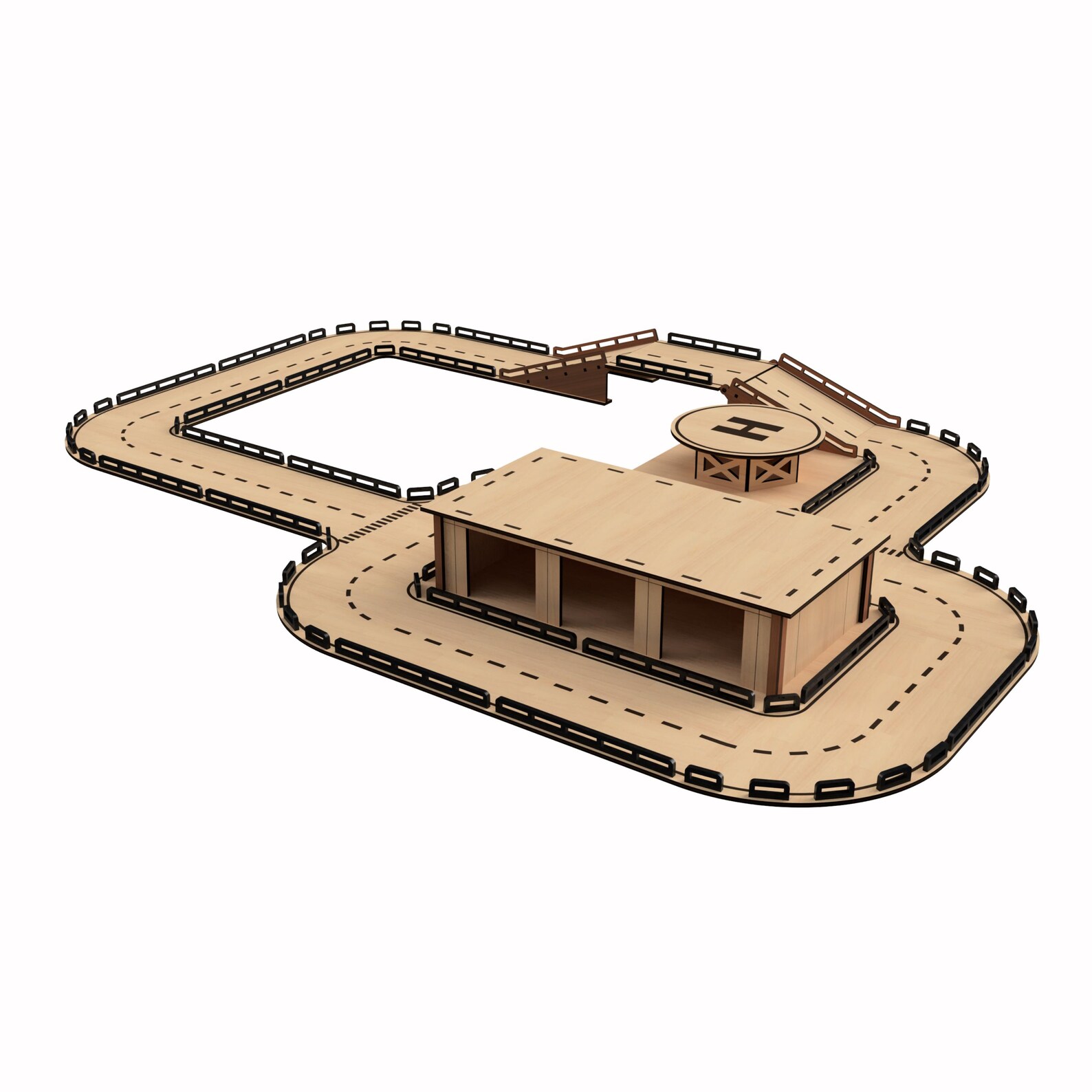 Wooden Car Track V2 Laser Cut File SVG DXF, Modular Toy Racing Circuit ...