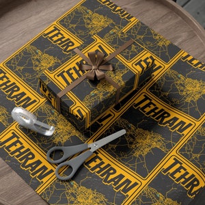 Iran Tehran Map Wrapping Paper / کاغذ کادو نقشه تهران / Persian Gift ...
