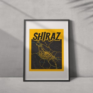 Shiraz Map Poster / پوستر نقشه شیراز ایران / Persian Friend Birthday ...