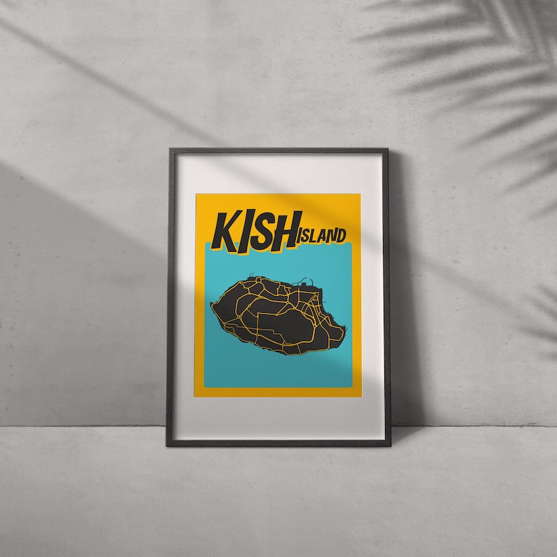 Iran Kish Map Satin Poster / پوستر نقشه جزیره کیش / Housewarming Gifts ...