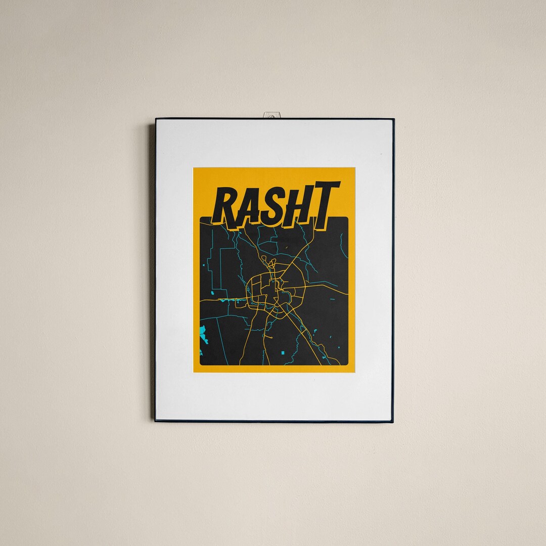 Rasht Map Wall Decor / پوستر نقشه رشت / Iran Themed Satin Poster ...