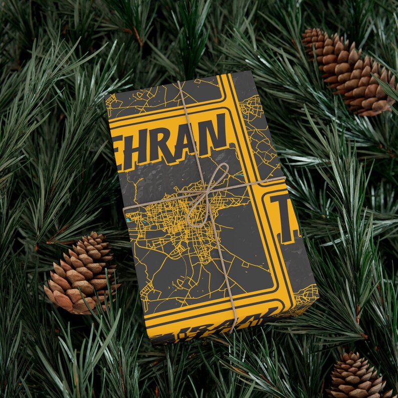 Iran Tehran Map Wrapping Paper / کاغذ کادو نقشه تهران / Persian Gift ...