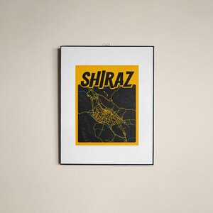 Shiraz Map Poster / پوستر نقشه شیراز ایران / Persian Friend Birthday ...