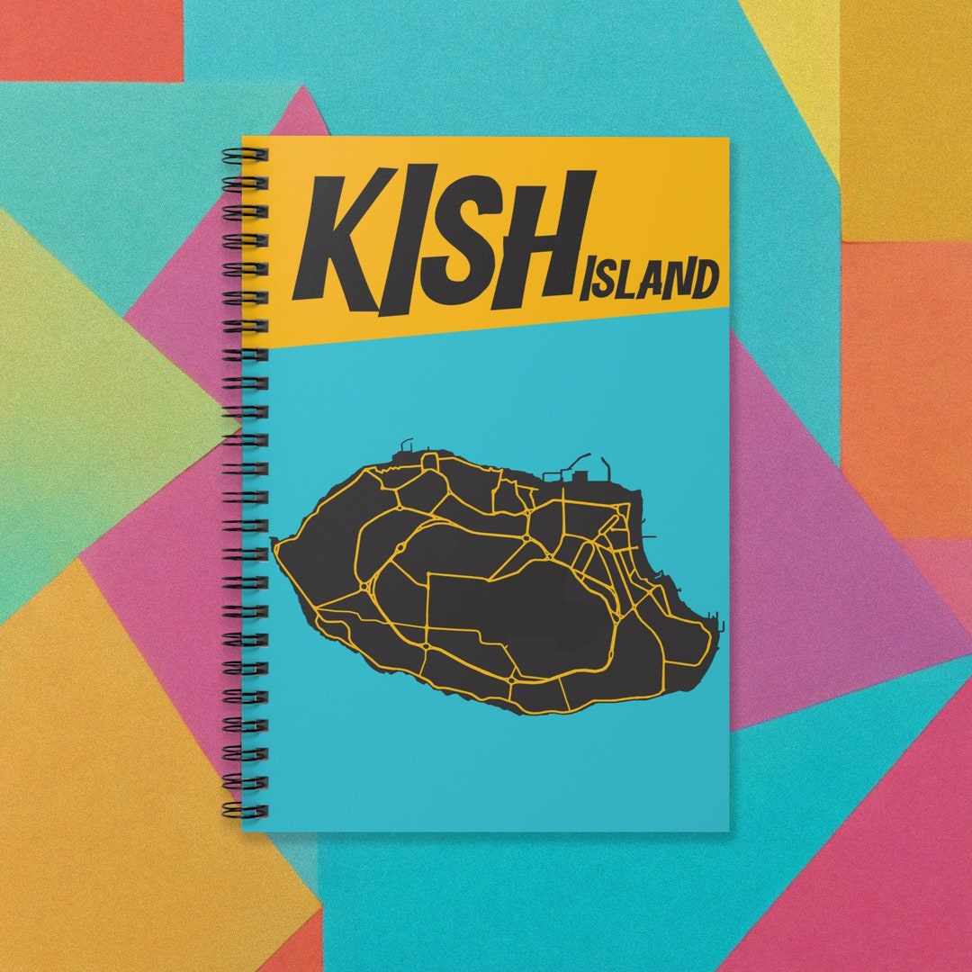 Kish Island Map Spiral Notebook / دفتر سیمی نقشه جزیره کیش / Iranian ...