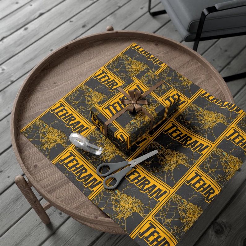 Iran Tehran Map Wrapping Paper / کاغذ کادو نقشه تهران / Persian Gift ...