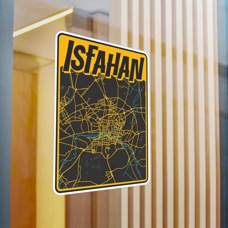 Isfahan Map Kiss-cut Vinyl Decal / استیکر نقشه اصفهان ایران / Iran ...