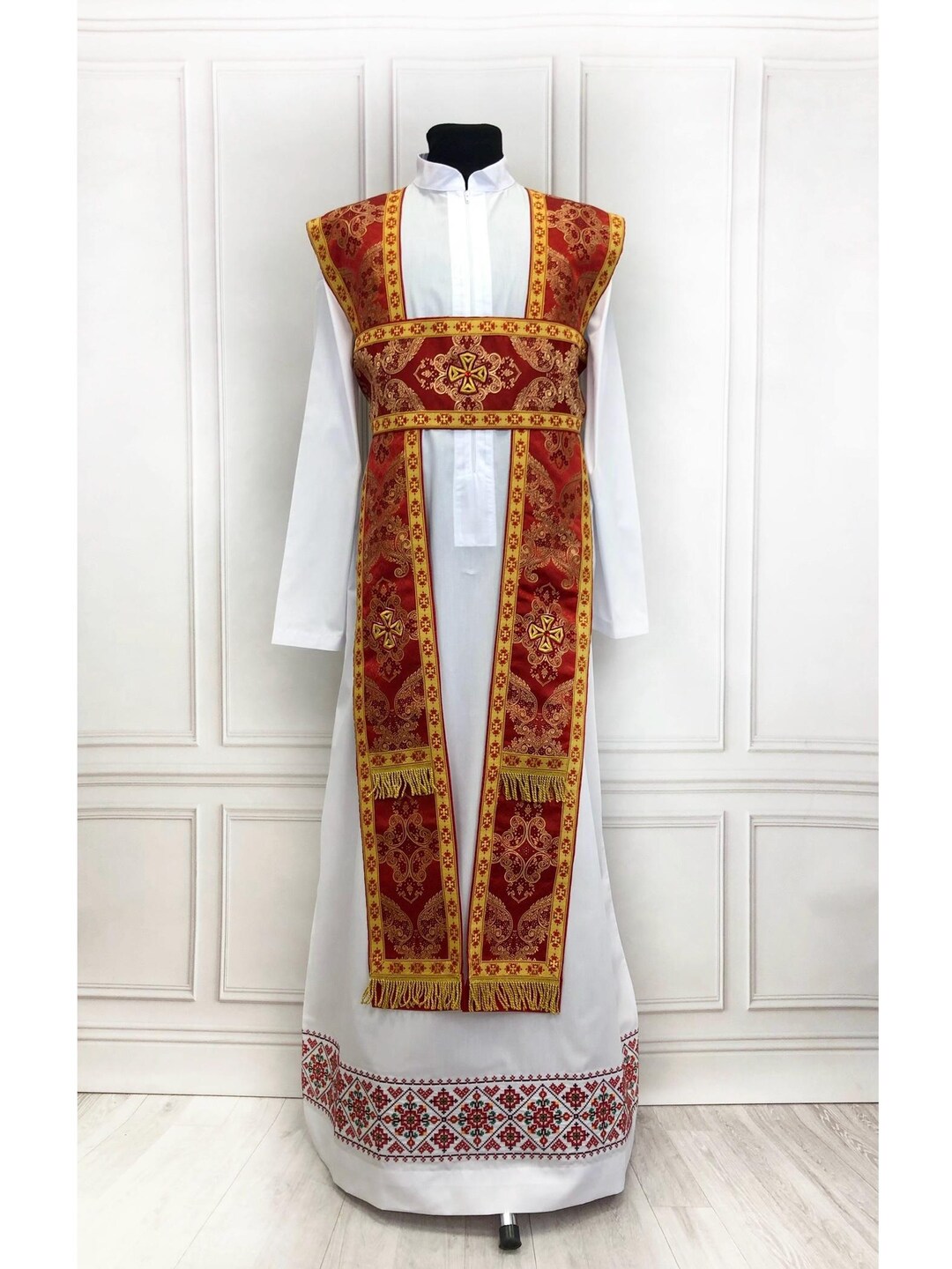 Red Orarion Vestments, Stole Vestments, Religious Cloth for Priest ...