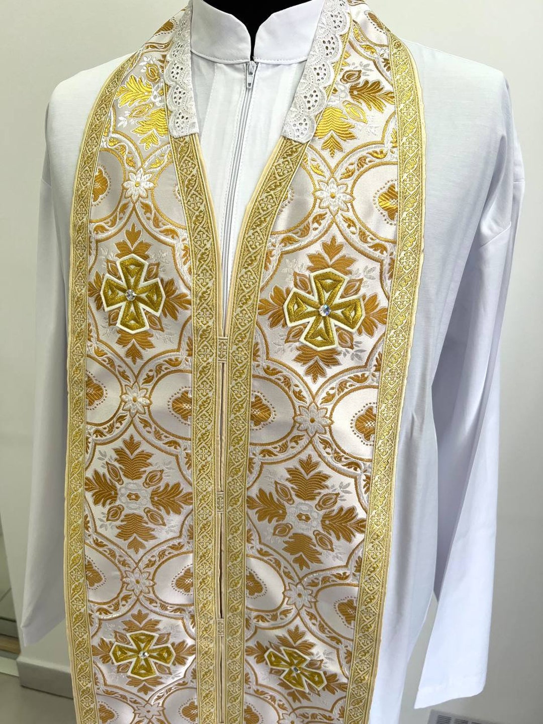 Gold Epitrachelion, Epitrachil Single-sided, Liturgical Vestment ...