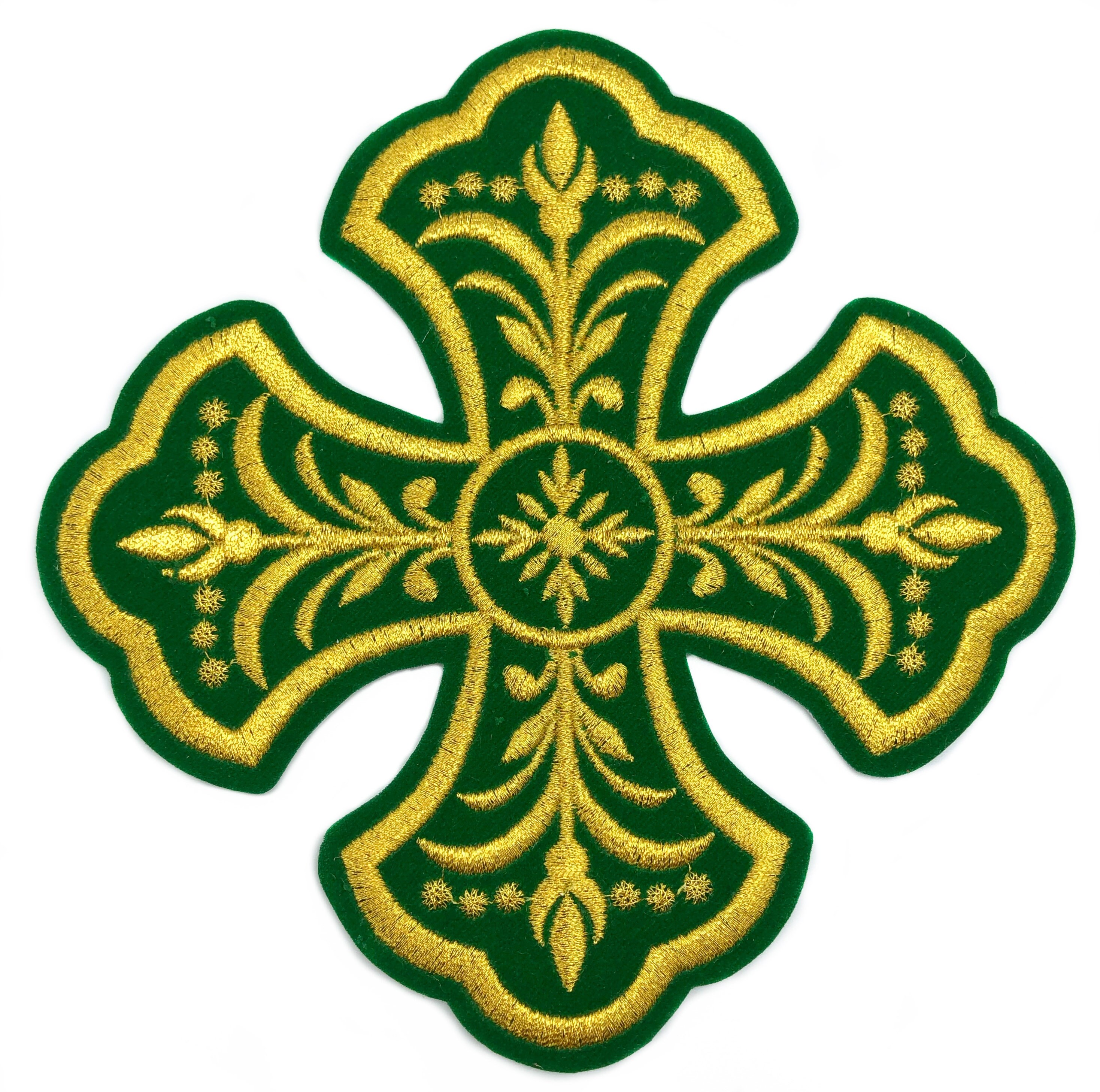 Gold Embroidered Christian Cross Patch for Liturgical Fabric - Church ...