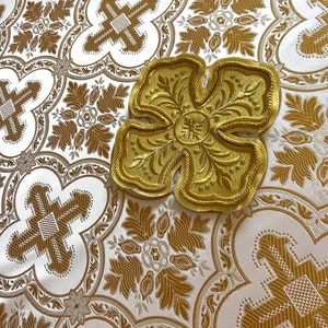 Church Fabric in White and Gold, Nonmetallic Brocade, Liturgical ...