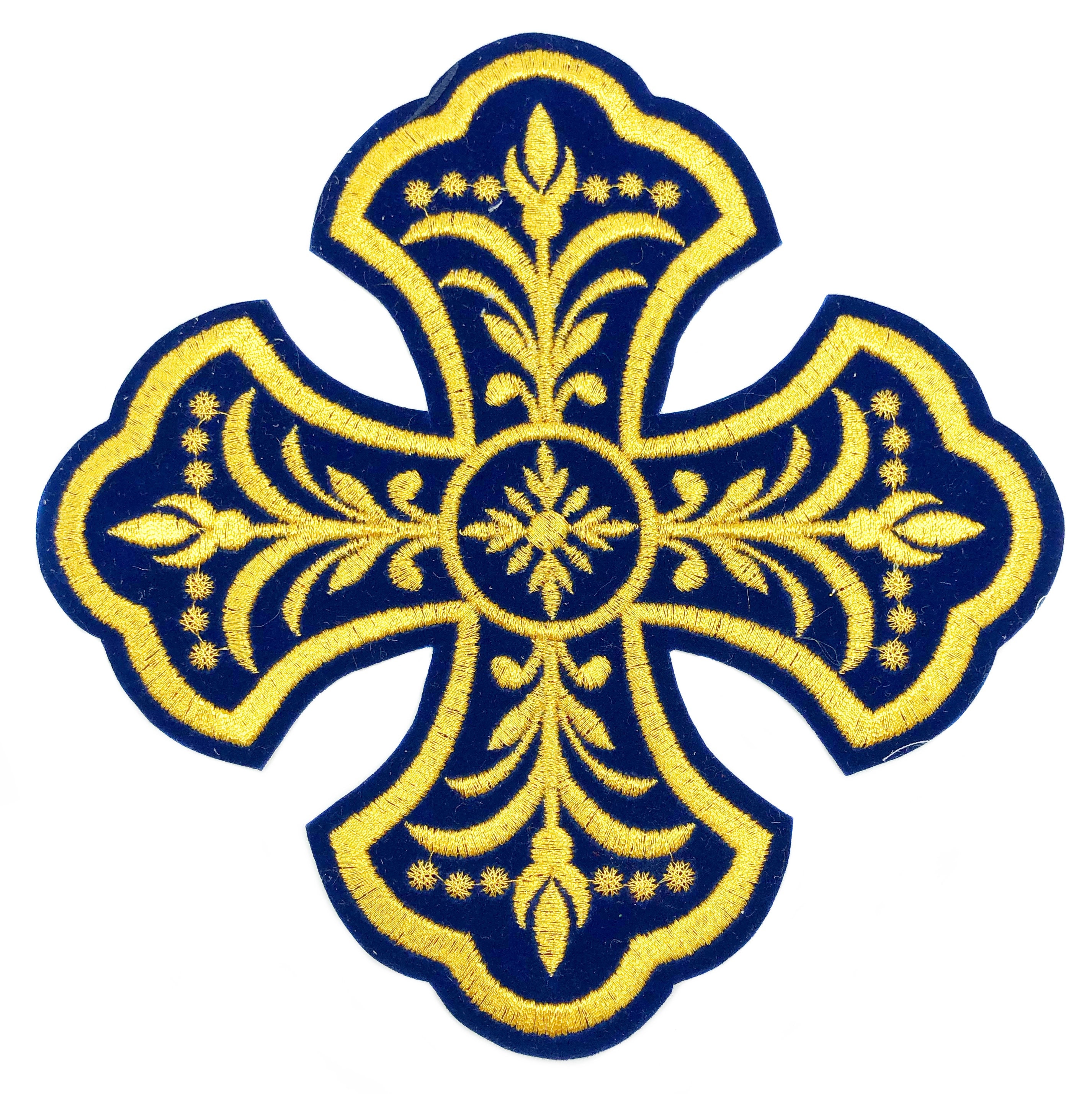 Gold Embroidered Christian Cross Patch for Liturgical Fabric - Church ...