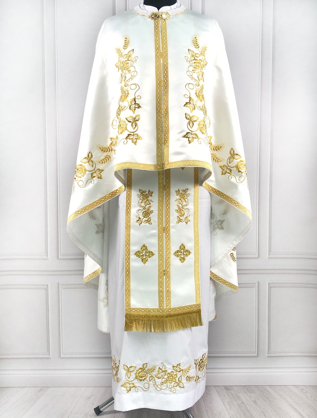Orthodox Vestments Set With Golden Embroidery and an Icon, Religious ...