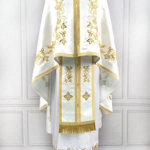 Orthodox Vestments Set With Golden Embroidery and an Icon, Religious ...