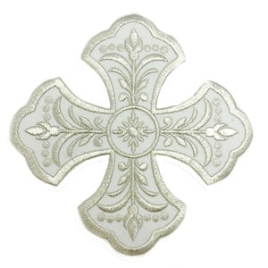 Gold Embroidered Christian Cross Patch for Liturgical Fabric - Church ...