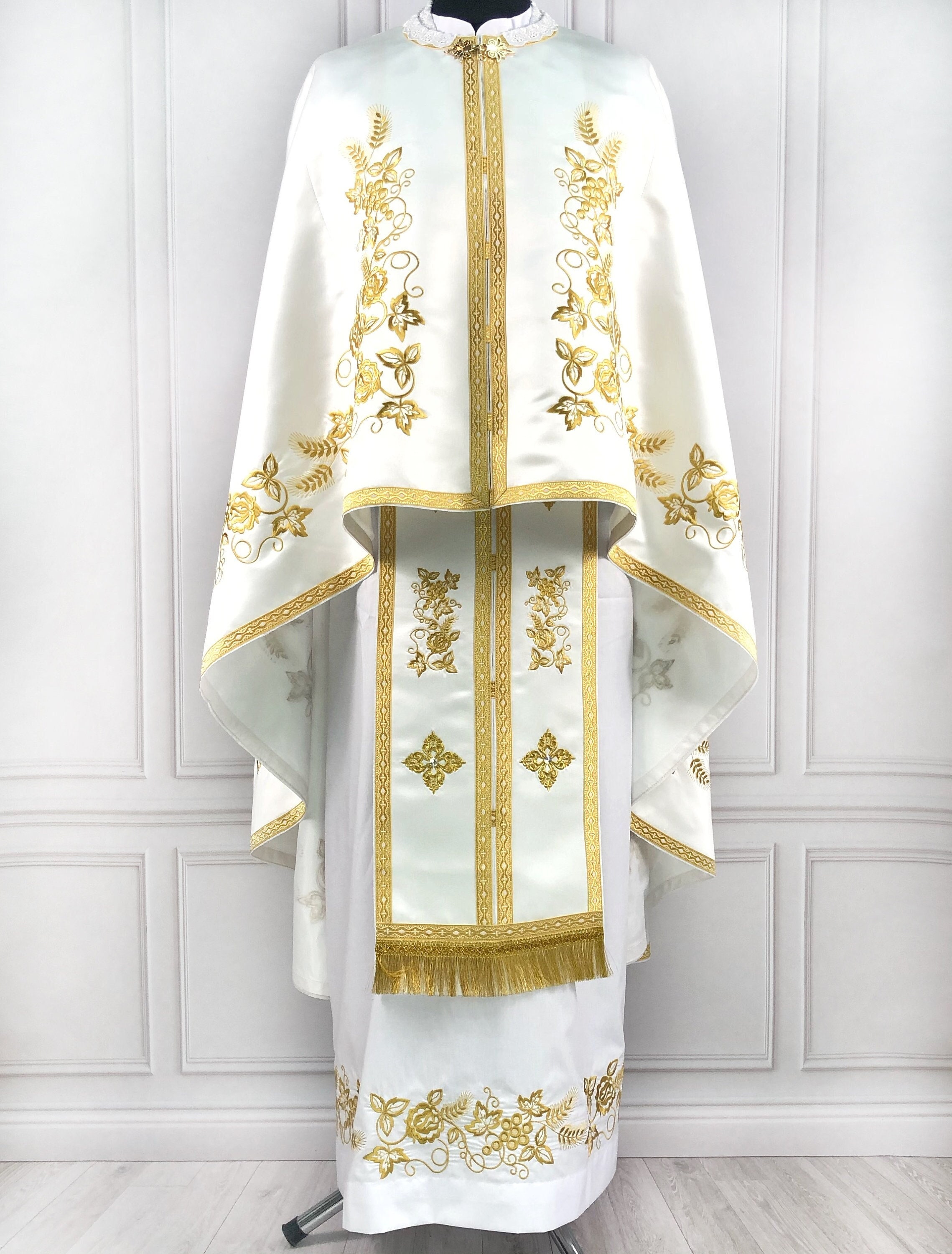 Orthodox Greek Style Vestments Set With Epitracheal and Covers, Church ...