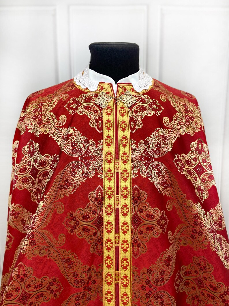Red and Gold Vestments for a Priest, Orthodox Church Garments, Greek ...