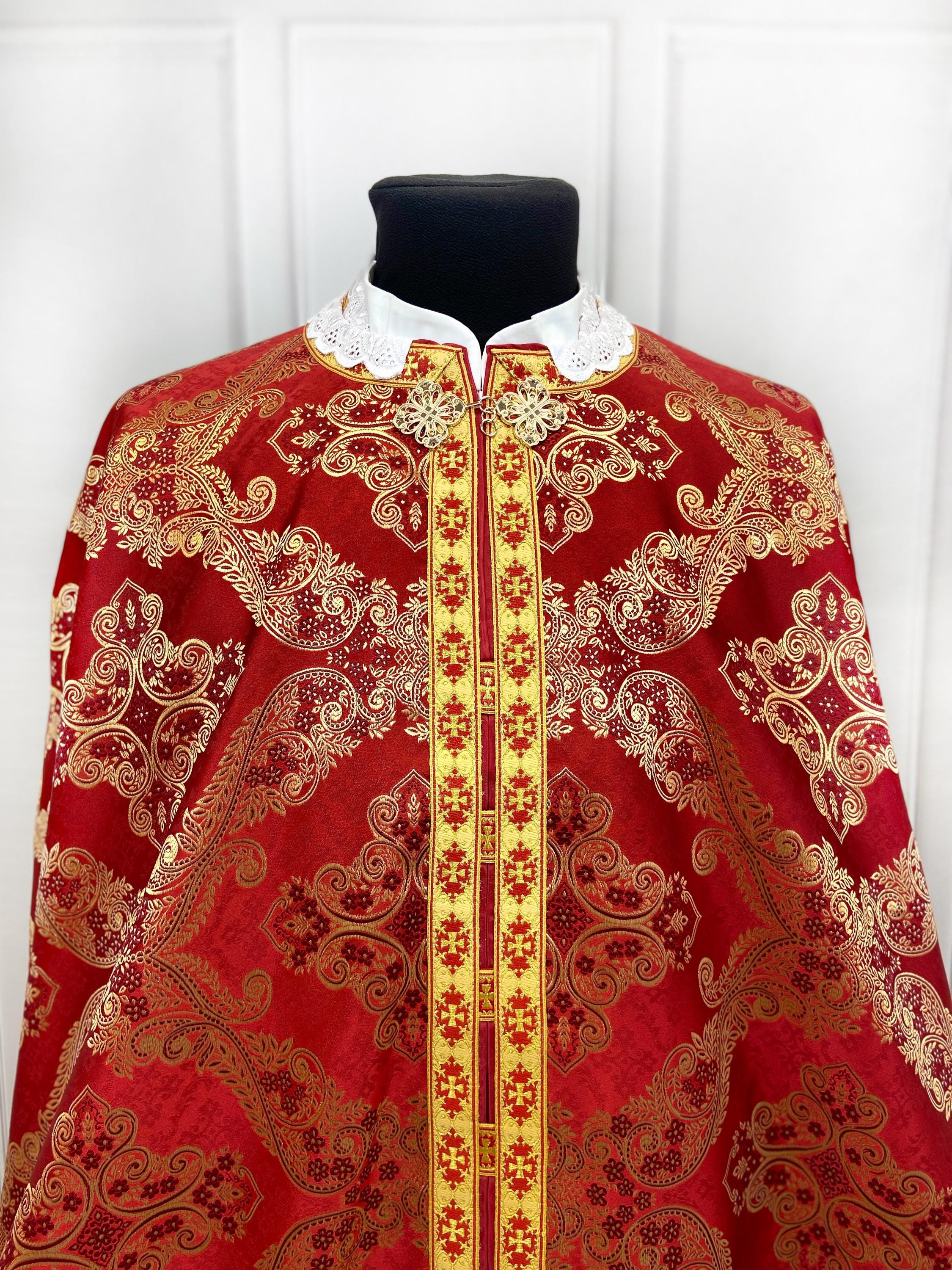 Red and Gold Vestments for a Priest, Orthodox Church Garments, Greek ...