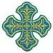 Gold Embroidered Christian Cross Patch for Liturgical Fabric - Church ...
