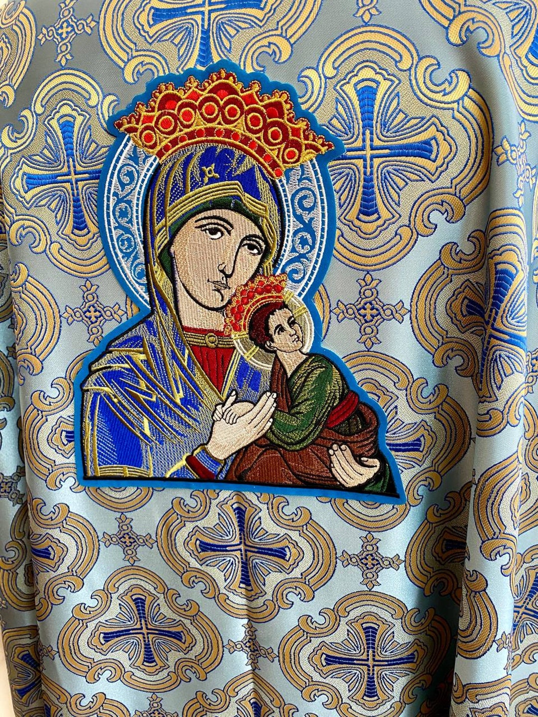 Icon of the Holy Virgin Mary for Vestmenst, Embroidered Orthodox and ...