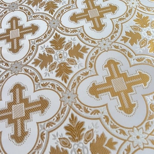 Church Fabric in White and Gold, Nonmetallic Brocade, Liturgical ...