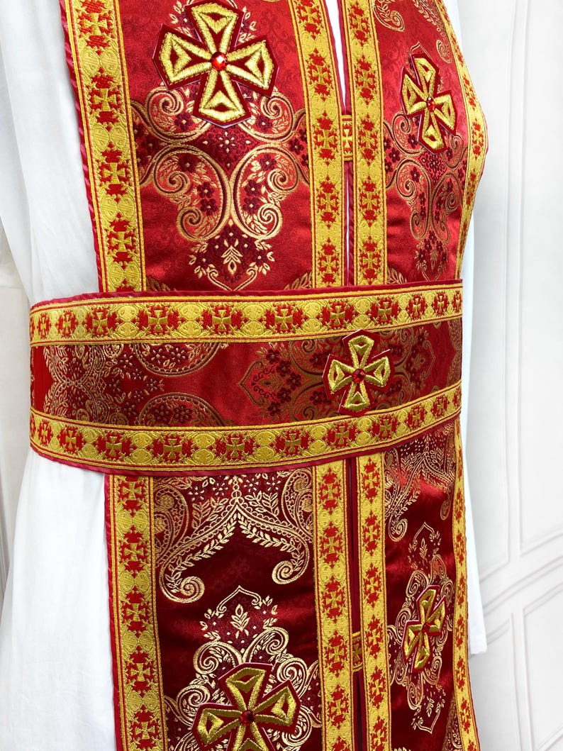 Red and Gold Vestments for a Priest, Orthodox Church Garments, Greek ...