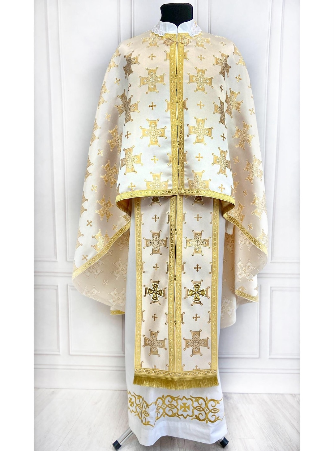 Gold Vestments for a Priest, Orthodox Church Garments, Greek Style ...