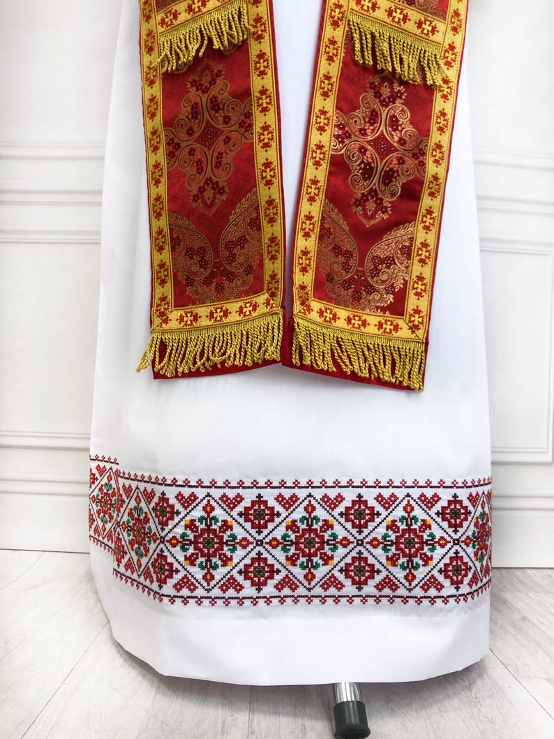 Red Orarion Vestments, Stole Vestments, Religious Cloth for Priest ...