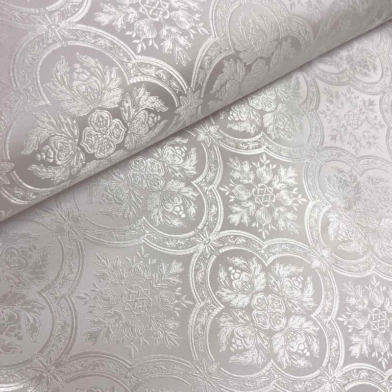 White Brocade - Etsy