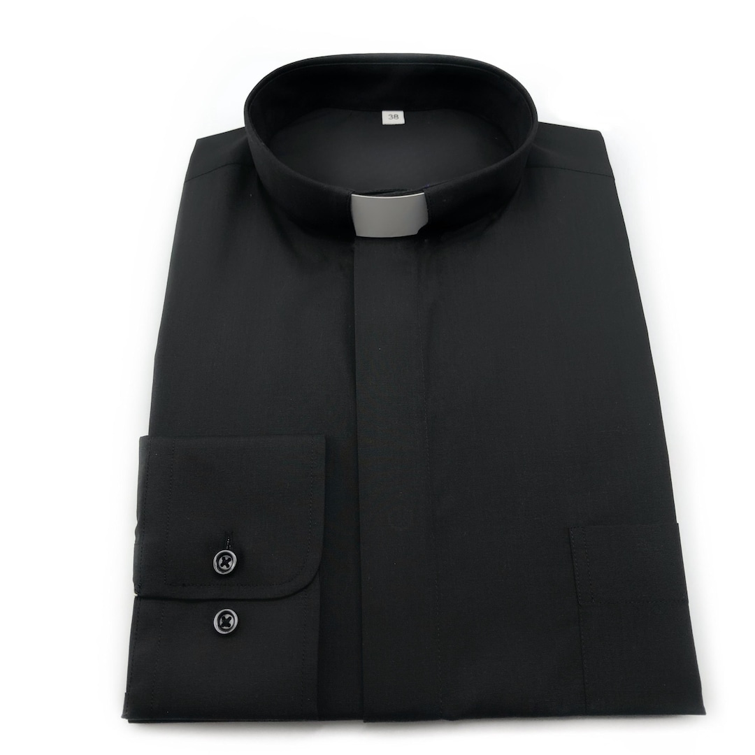 Black Shirt for Priest, Black Shirt With White Collar, Clergy Vestments ...