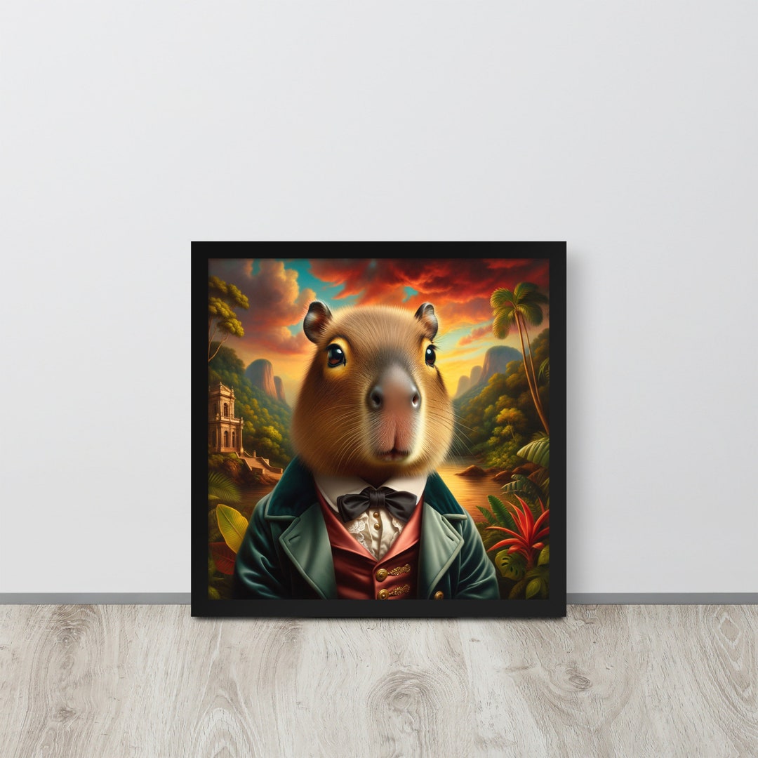 Framed Cute Jungle Baby Animal Fancy Capybara Poster Print - Etsy