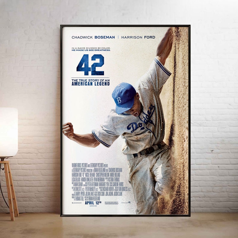 42 JACKIE ROBINSON Story Movie Poster Canvas Wall Art for Bedroom ...