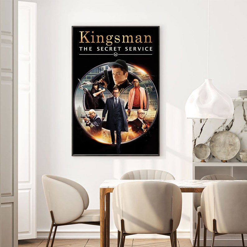 Kingsman the Secret Service Movie Poster Canvas Wall Art for Bedroom ...