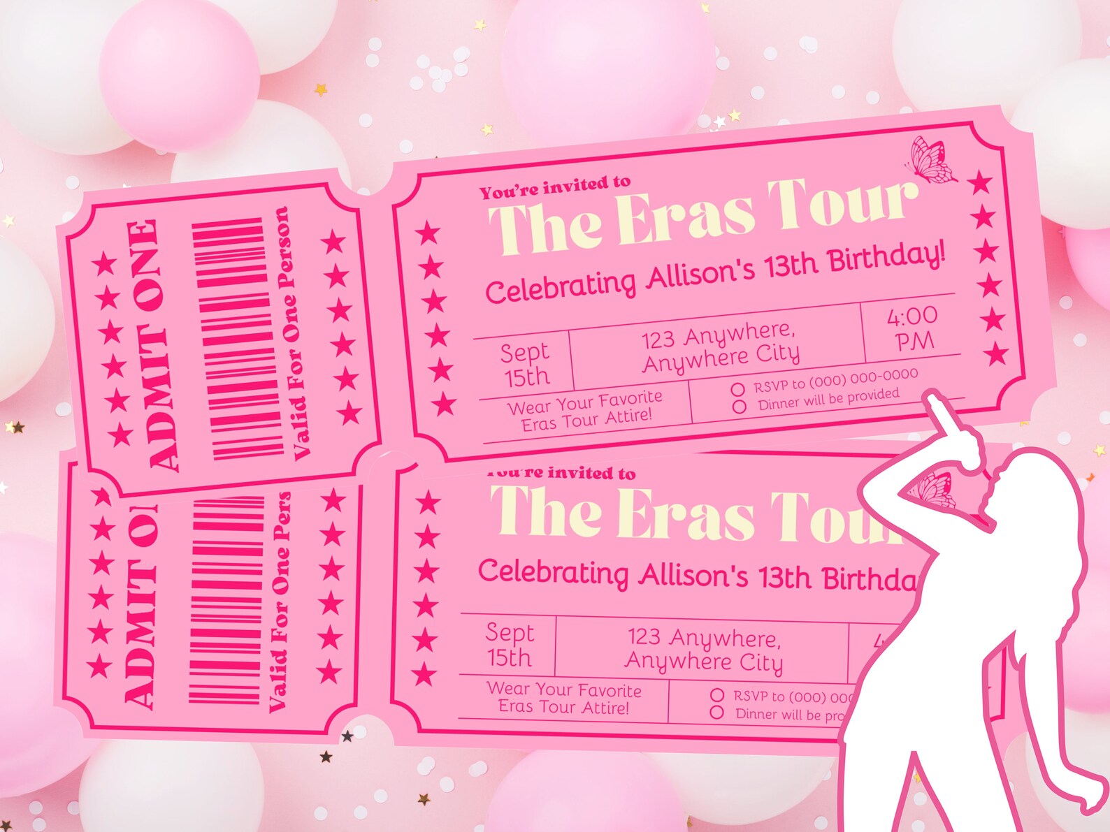 Editable in My Birthday Era Ticket Invitation Taylor Swift Birthday ...