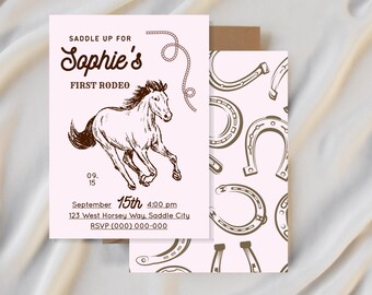 First Rodeo Editable Invitation Template First Rodeo Birthday Party ...