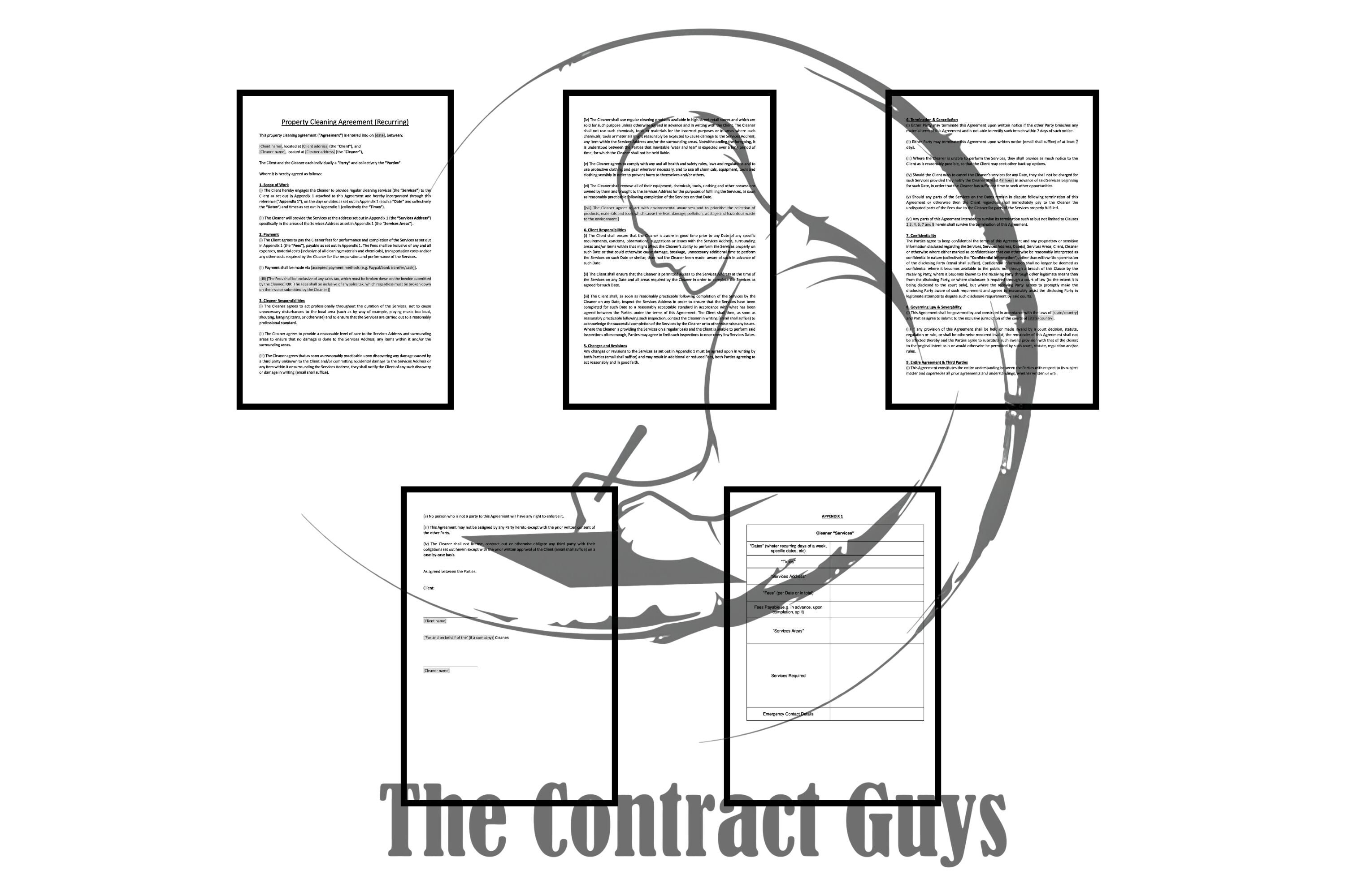 Editable Property Cleaning recurring Agreement Contract Template - Etsy