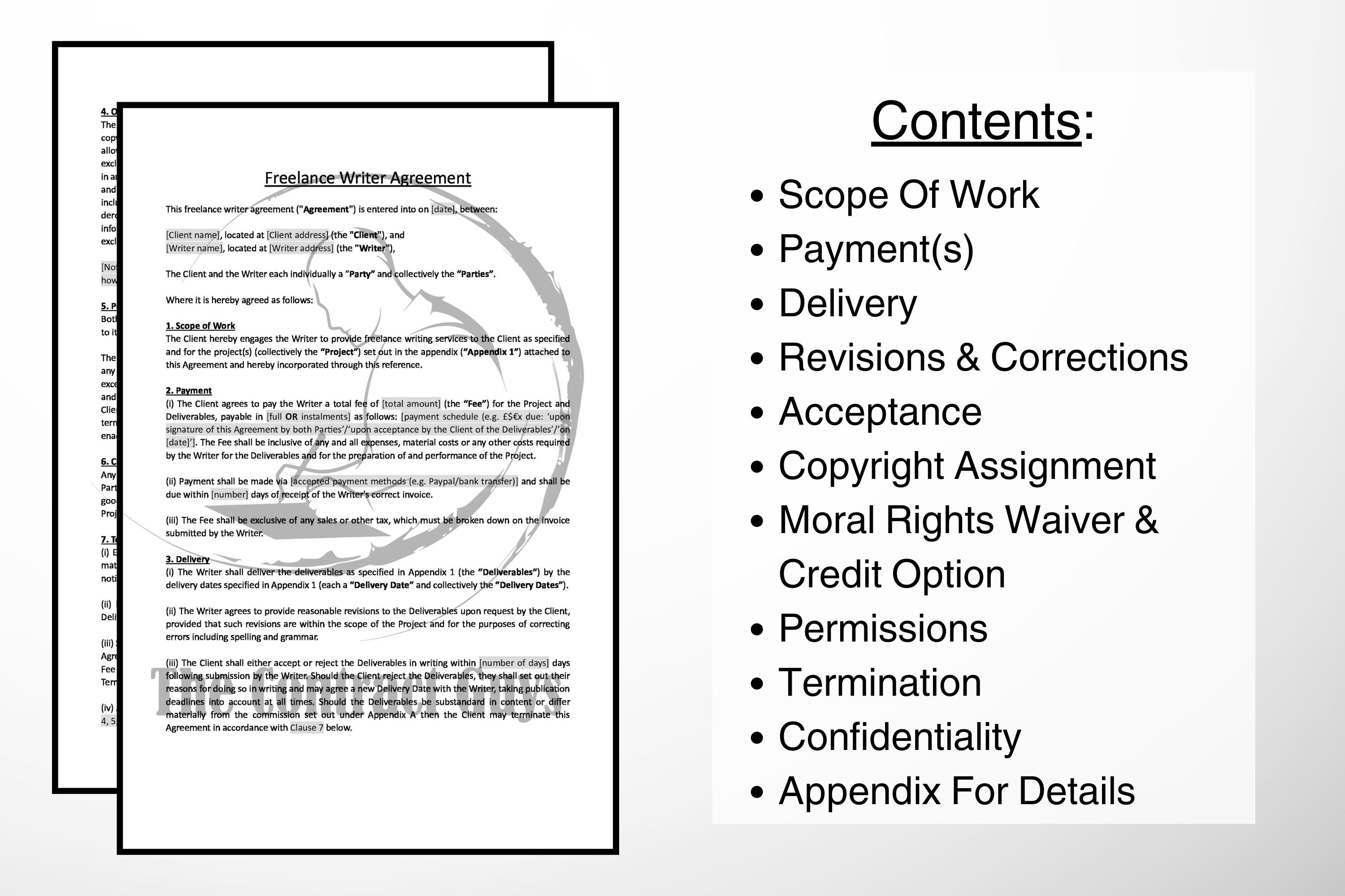 Editable Freelance Writer (copyright Assignment) Contract Template - Etsy