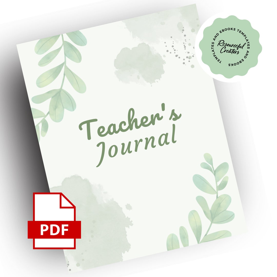 Teacher Educator Journal PDF Printable Journal for Teachers/educators ...