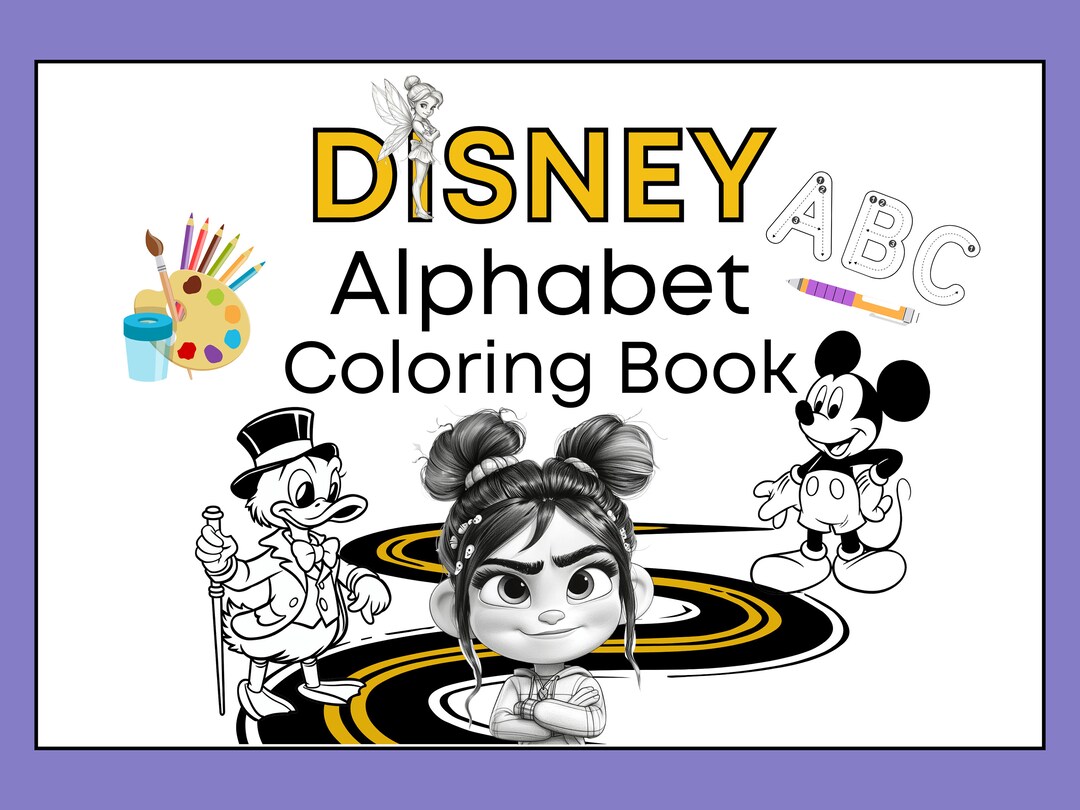 Printable Disney Coloring Sheets - Alphabet Disney Character Pages for ...