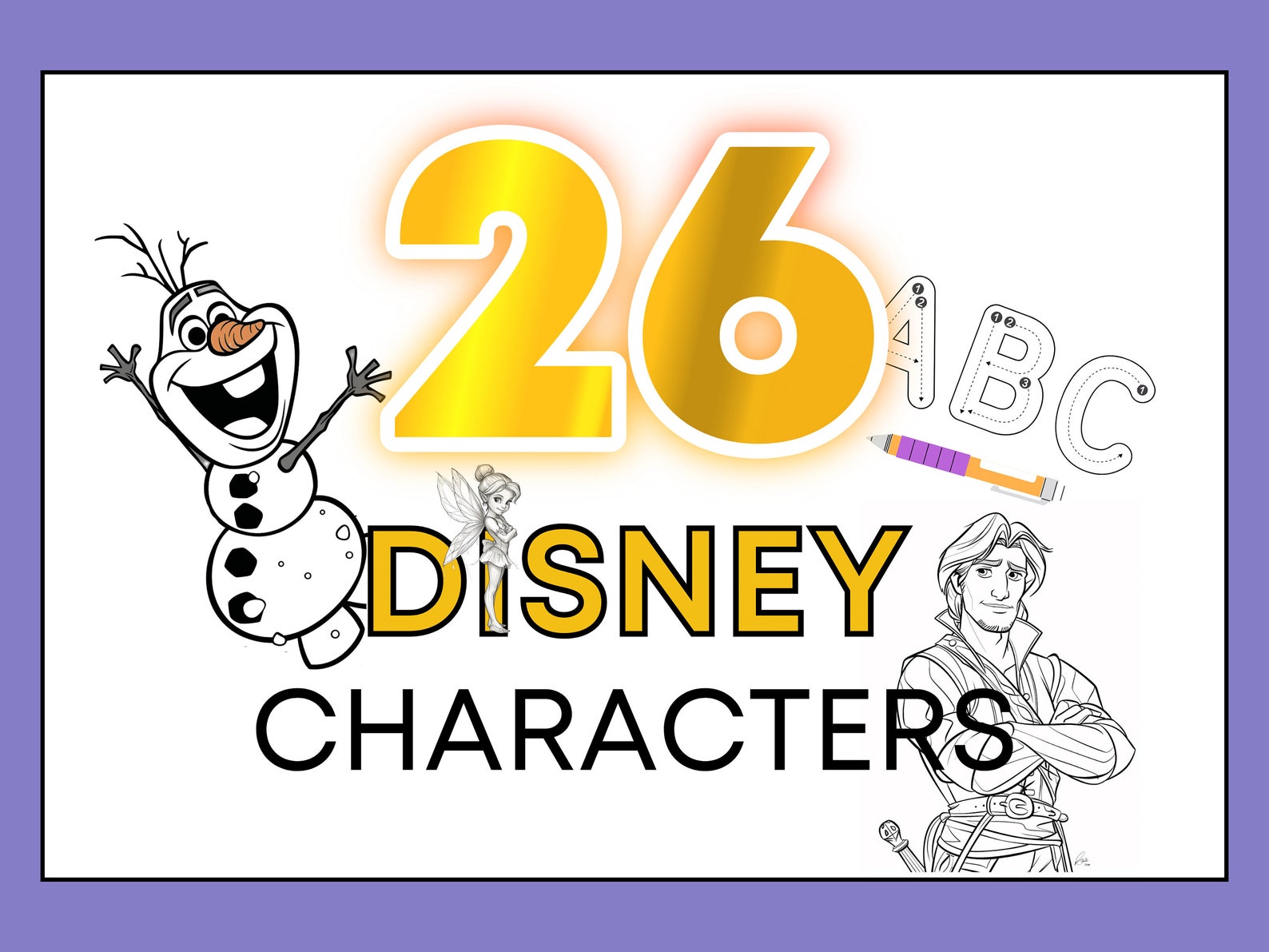 Printable Disney Coloring Sheets - Alphabet Disney Character Pages for ...